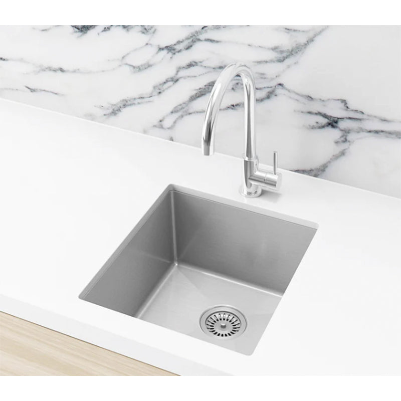 PVD BRUSHED NICKEL KITCHEN SINK - SINGLE BOWL 380 X 440 — Mandk