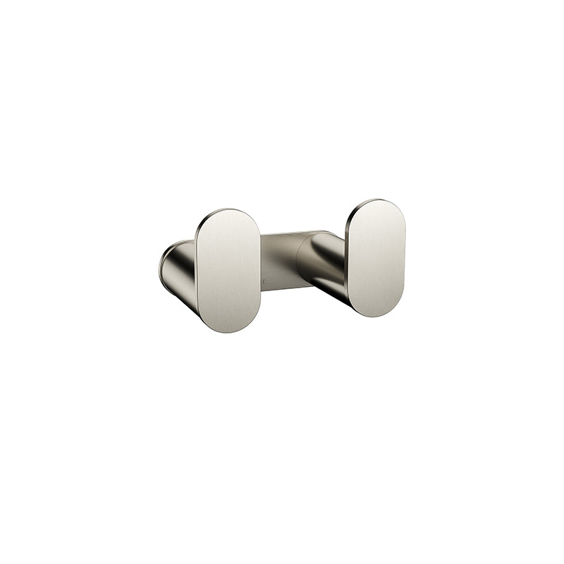 BRUSHED NICKEL CURVAE DOUBLE ROBE HOOK — Mandk