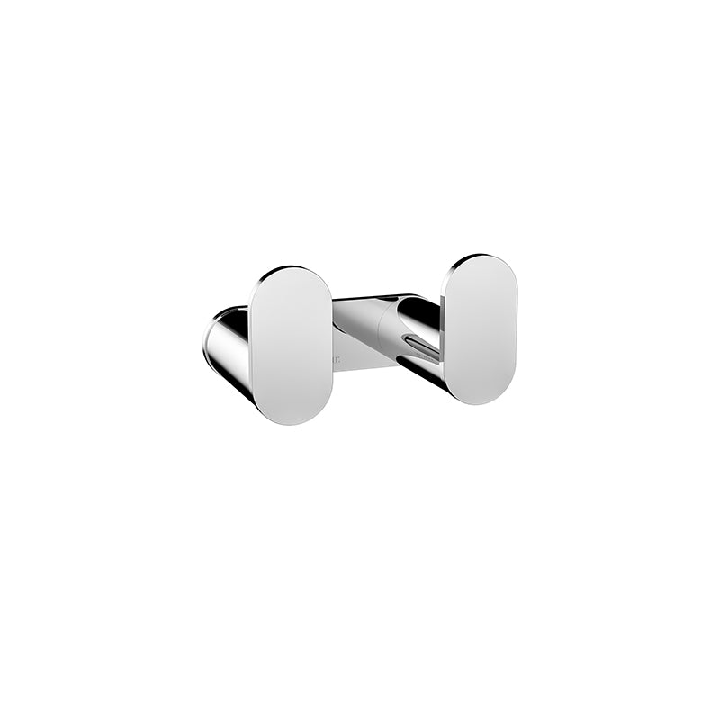 CHROME CURVAE DOUBLE ROBE HOOK — Mandk