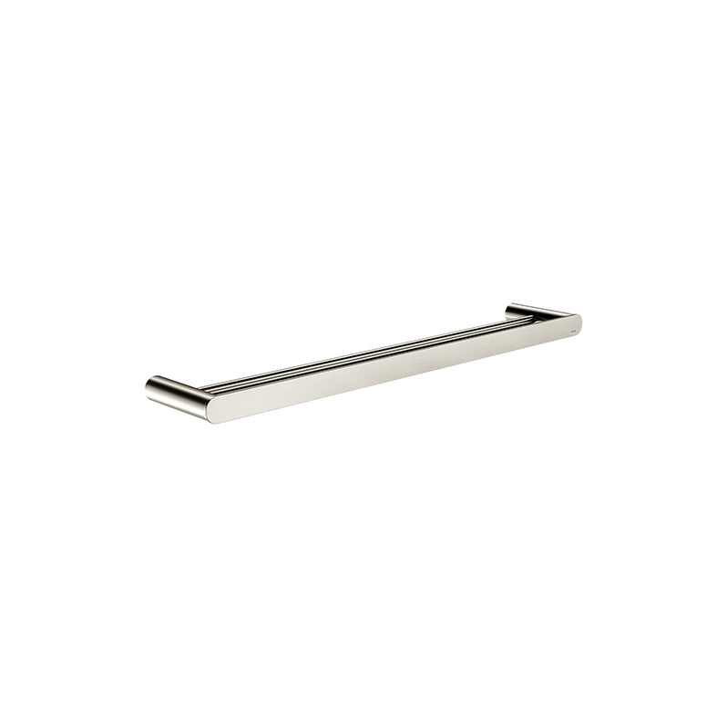 BRUSHED NICKEL CURVAE DOUBLE TOWEL RAIL 600MM — Mandk