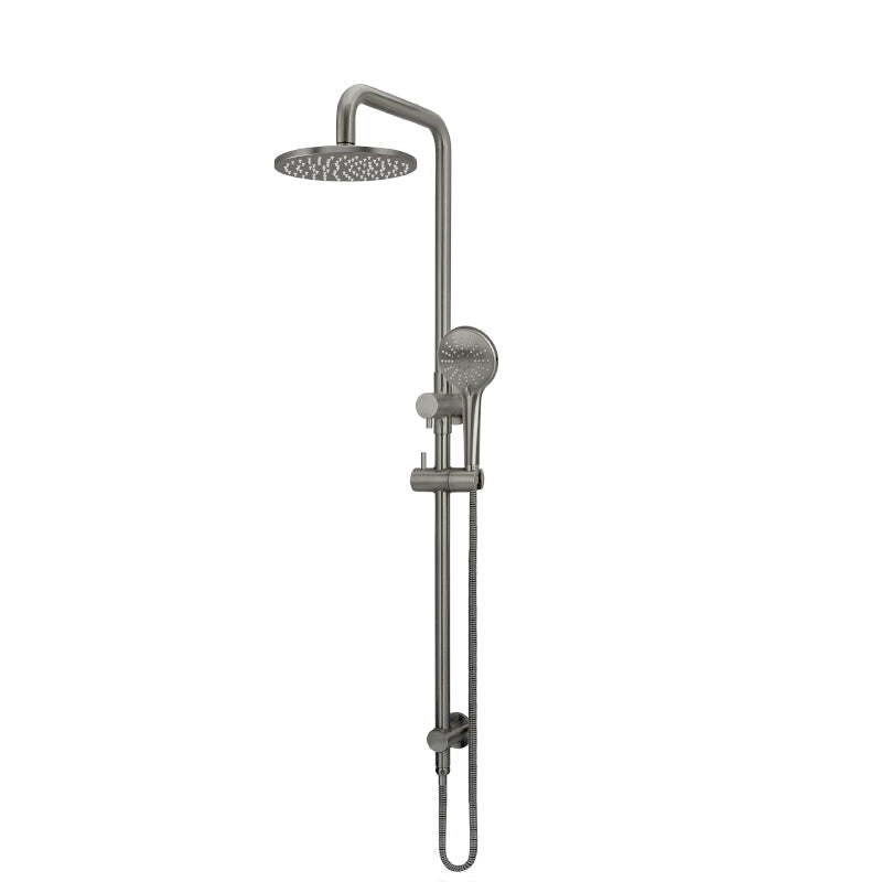 SHADOW ROUND COMBINATION SHOWER RAIL, 200MM ROSE, THREE FUNCTION HAND ...