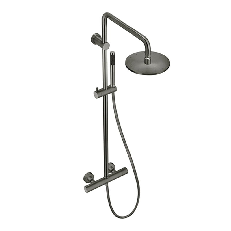 SHADOW ROUND EXPOSED THERMOSTATIC SHOWER RAIL AND HAND SHOWER — Mandk