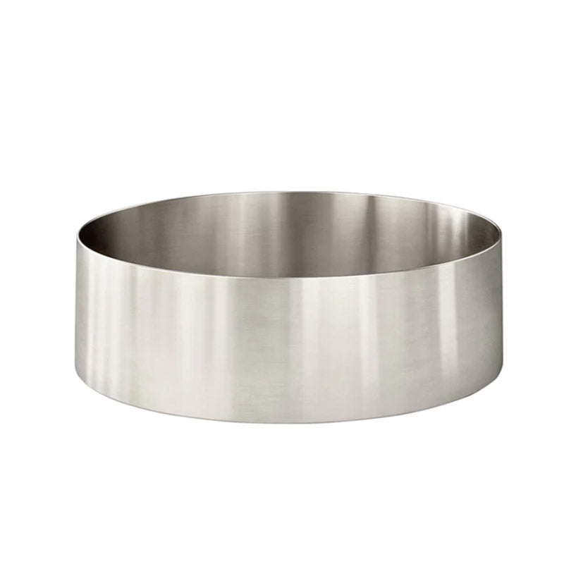 BRUSHED NICKEL ROUND STEEL BATHROOM BASIN 380 X 110 — Mandk